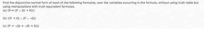 Solved Find the disjunctive normal form of each of the | Chegg.com