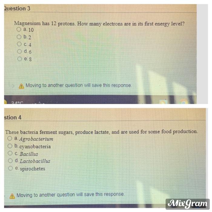 Solved Question 3 Magnesium has 12 protons. How many | Chegg.com