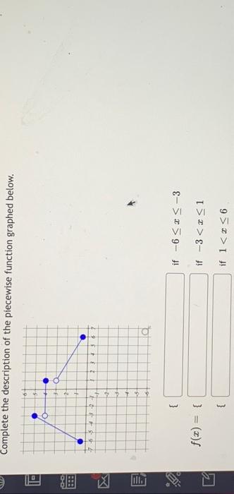 Solved Complete the description of the piecewise function | Chegg.com