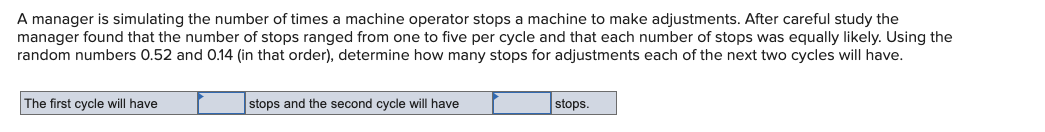 Solved A manager is simulating the number of times a machine | Chegg.com