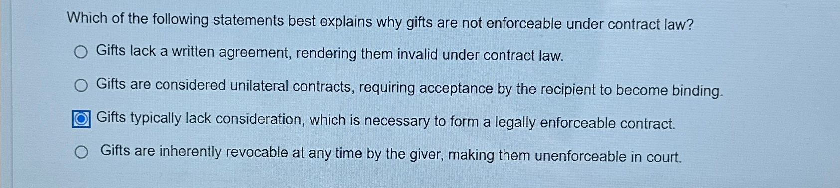 Solved Which of the following statements best explains why | Chegg.com