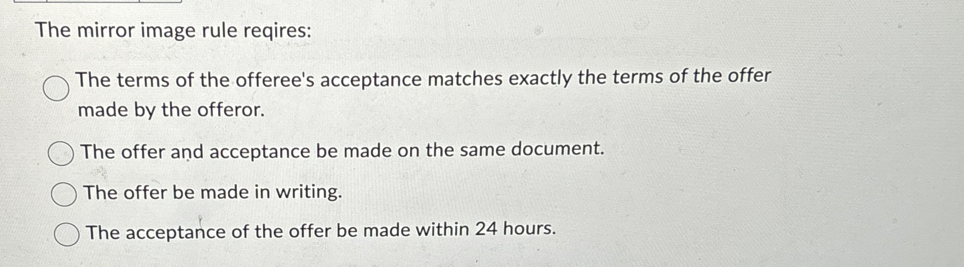 Solved The mirror image rule reqires:The terms of the | Chegg.com