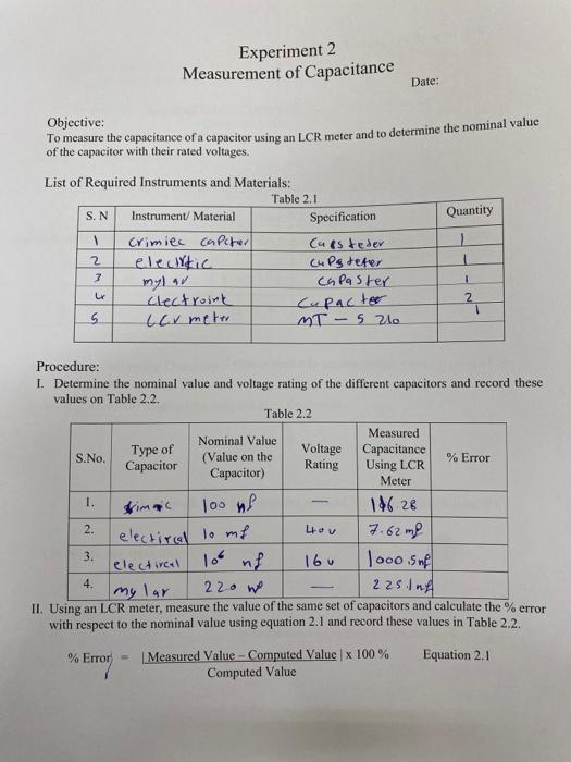 Solved Measurement of Resistance Objective: Date: To measure | Chegg.com