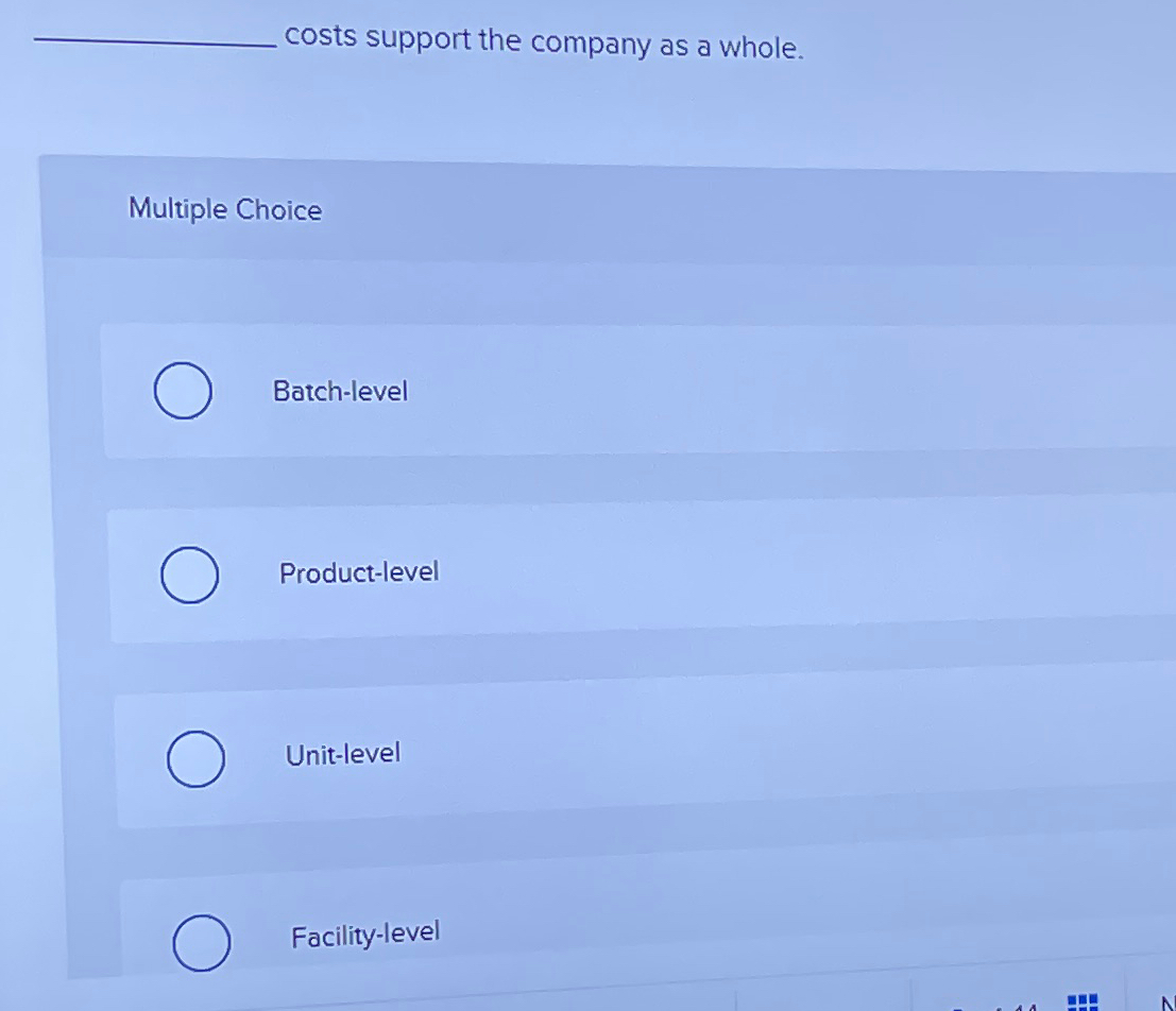 Solved costs support the company as a whole.Multiple | Chegg.com