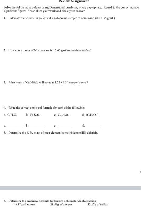 Solved Review Assignment Solve the following problems using | Chegg.com