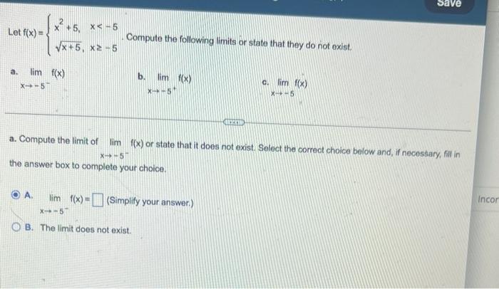 Solved Let f(x)={x2+5,x+5,x