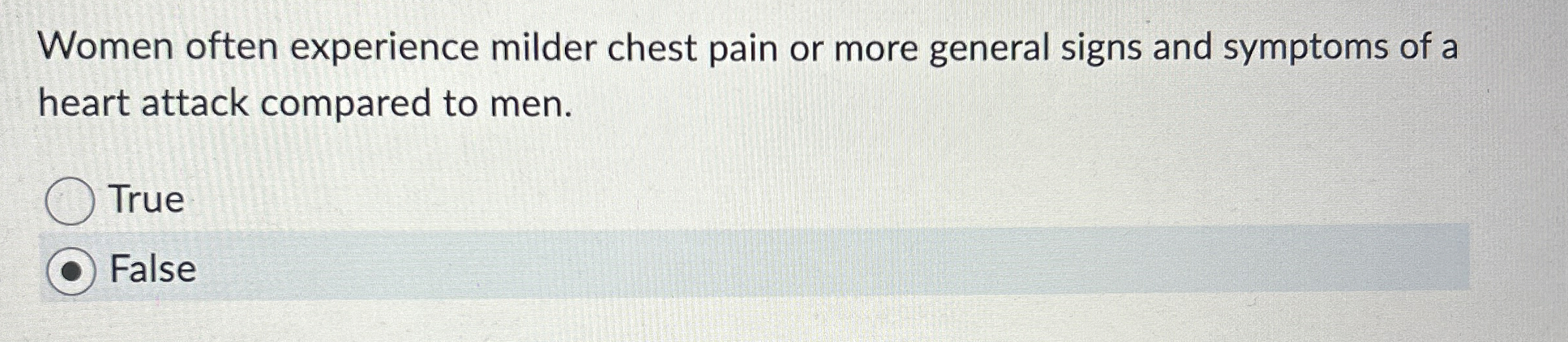 Solved Women often experience milder chest pain or more | Chegg.com