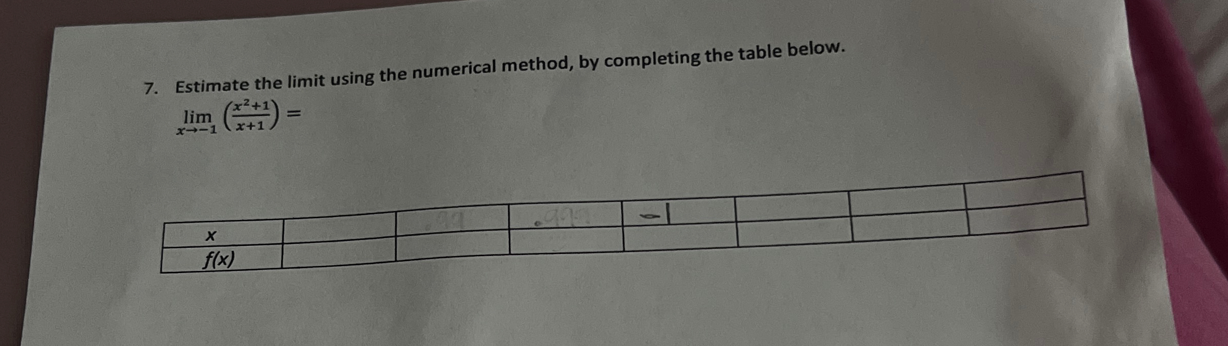 Solved Estimate the limit using the numerical method, by | Chegg.com