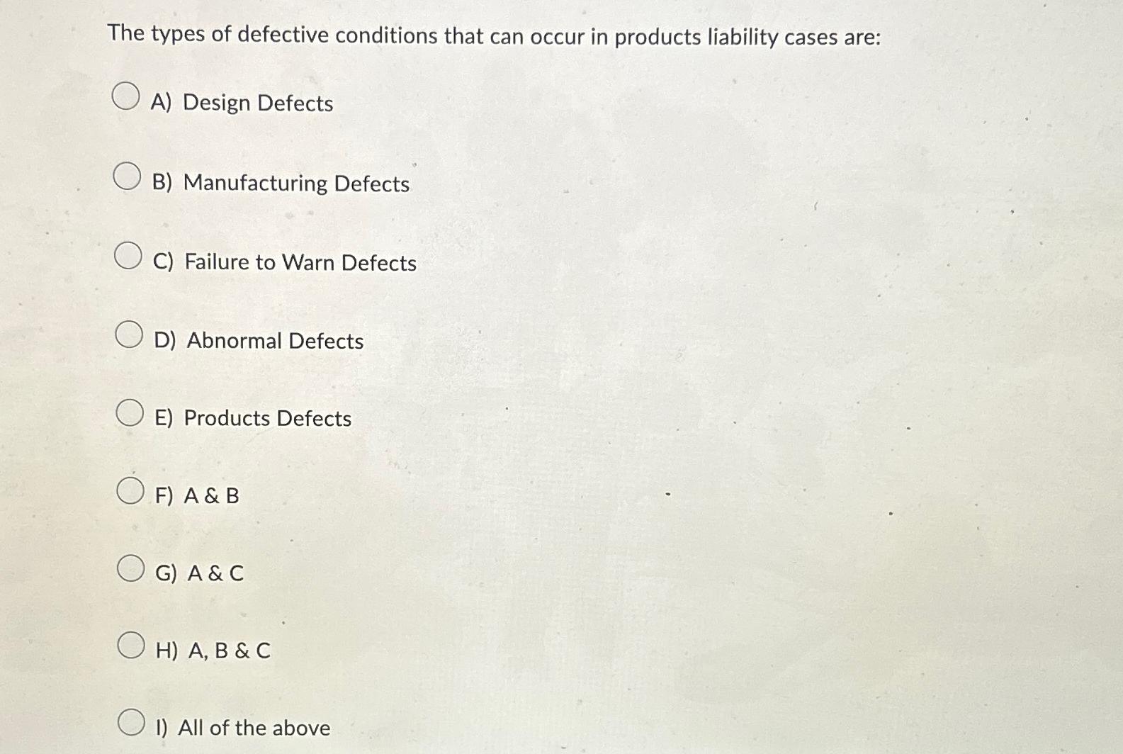 Solved The types of defective conditions that can occur in | Chegg.com