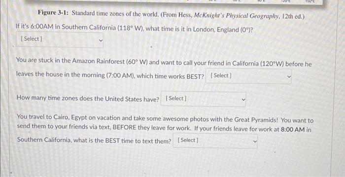 Solved Use the time zone map to answer the questions. If | Chegg.com
