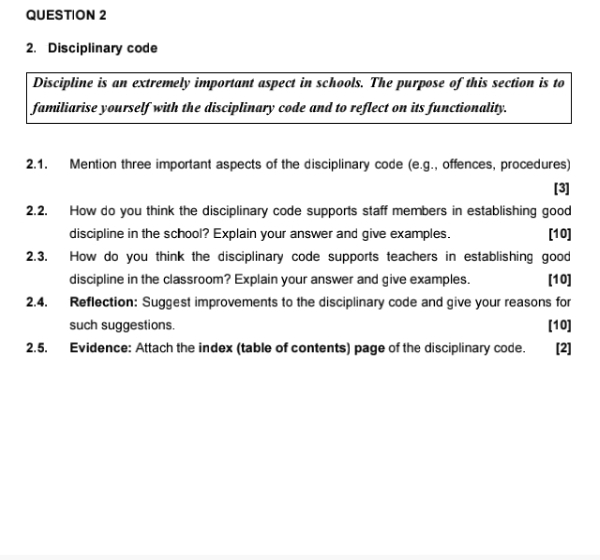 QUESTION 22. ﻿Disciplinary codeDiscipline is an | Chegg.com
