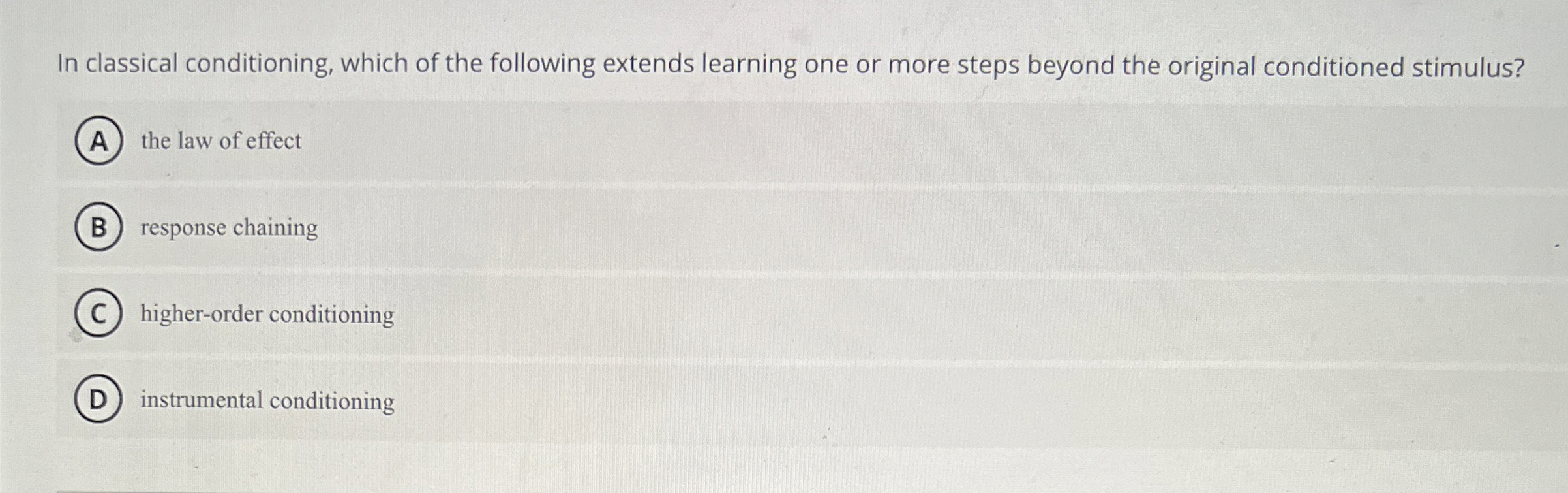 Solved In classical conditioning, which of the following | Chegg.com