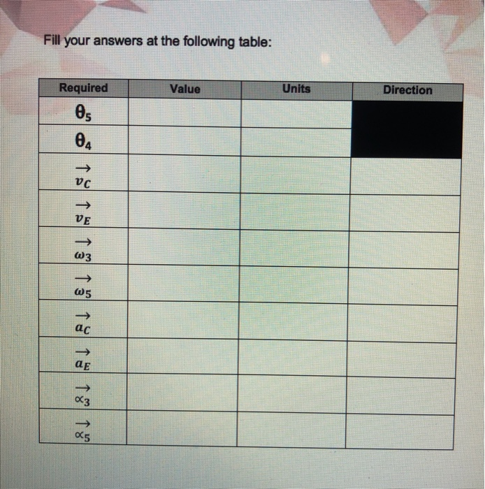Solved For the Six bar mechanism shown in Figure 3. The | Chegg.com
