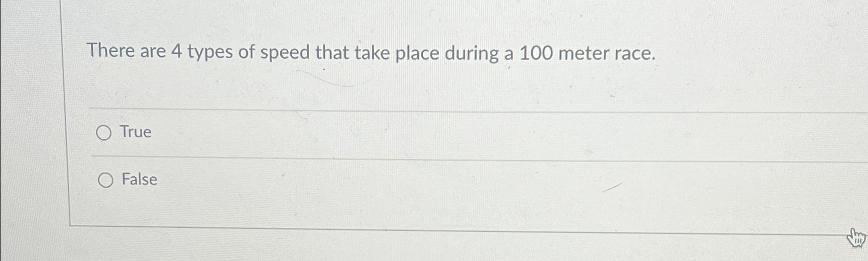 Solved There are 4 ﻿types of speed that take place during a | Chegg.com