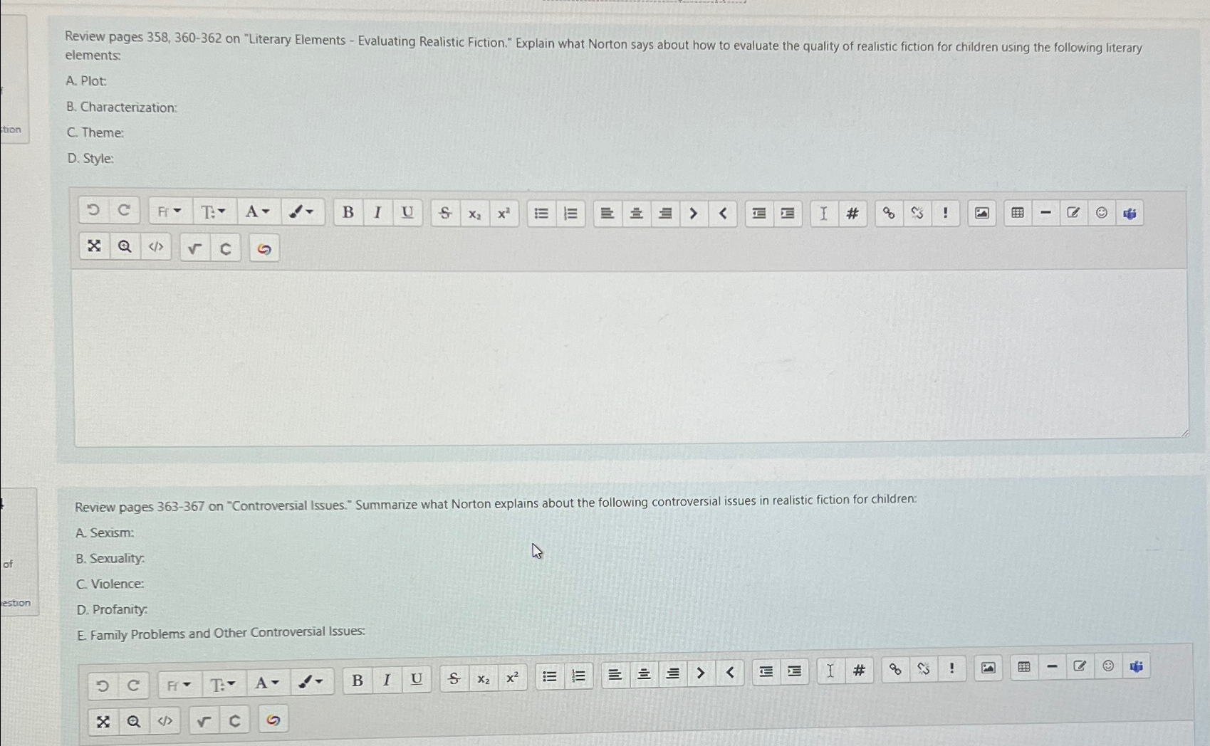 Solved elements:A. ﻿Plot:B. ﻿Characterization:C. ﻿Theme:D. | Chegg.com