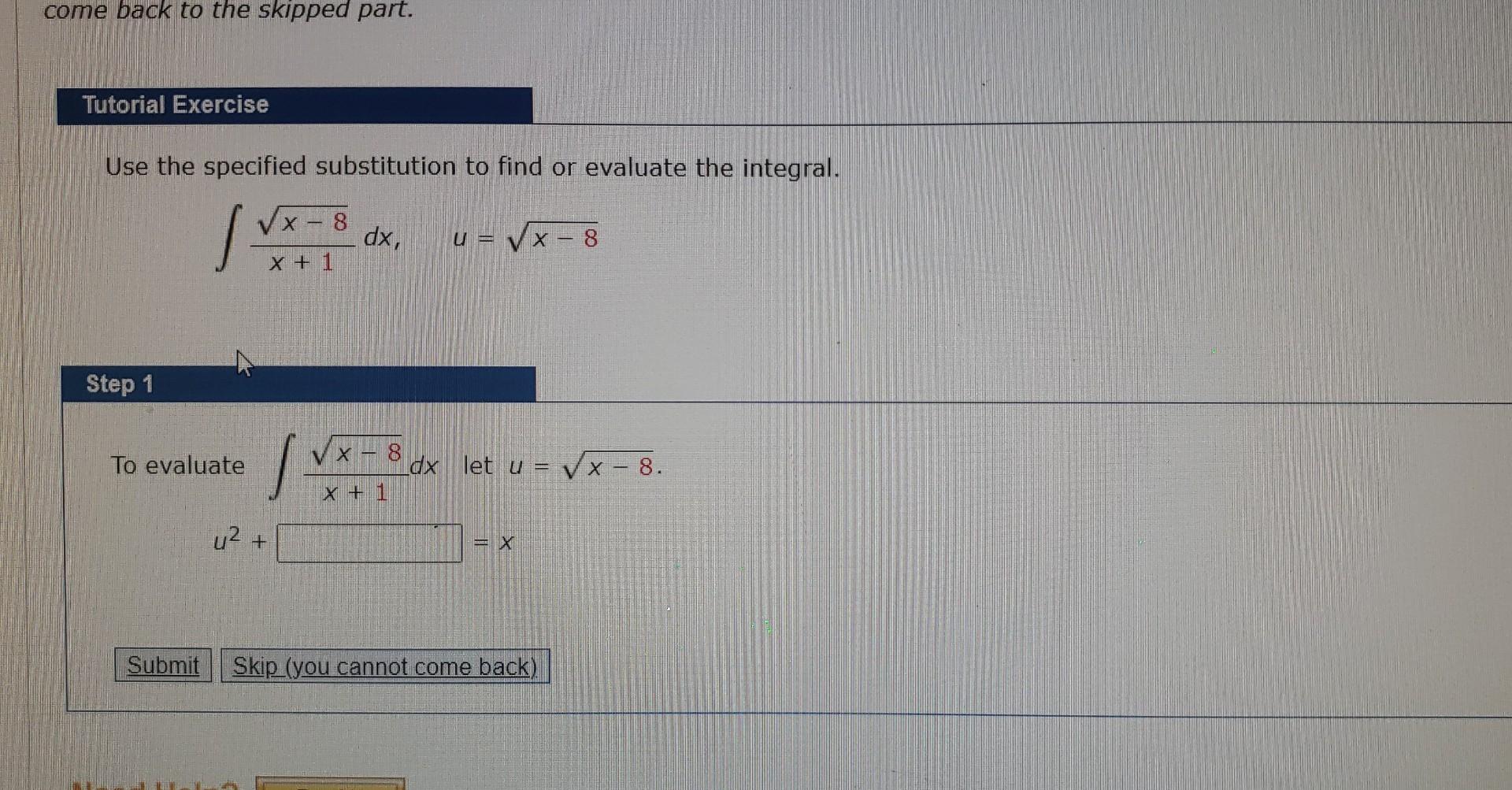 Solved Use the specified substitution to find or evaluate | Chegg.com