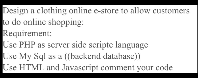 Solved Design a clothing online e-store to allow customers | Chegg.com