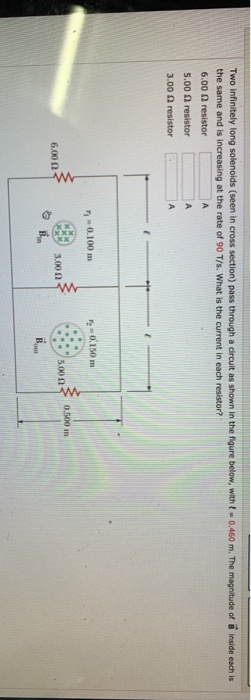 Solved Two infinitely long solenoids (seen in cross section) | Chegg.com