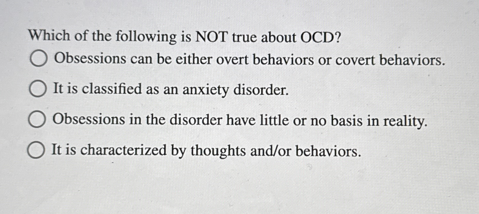 Solved Which of the following is NOT true about | Chegg.com