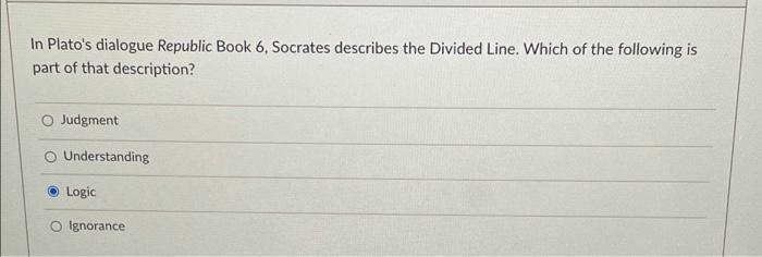 Solved Question 4 1 pts In Plato's dialogue Republic Book 6, | Chegg.com