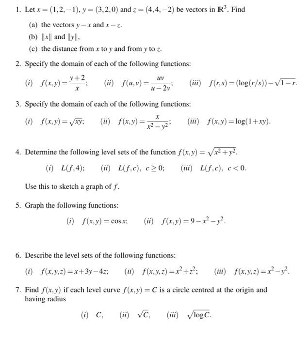 Solved 1. Let x=(1,2,−1),y=(3,2,0) and z=(4,4,−2) be vectors | Chegg.com