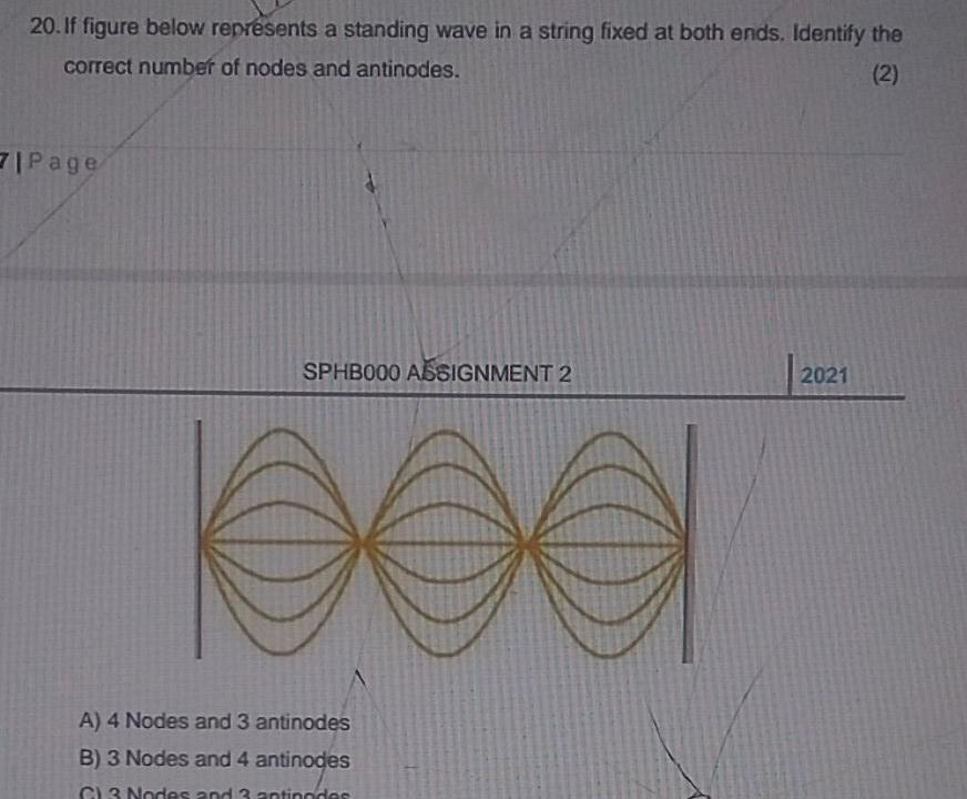 Solved 20. If figure below represents a standing wave in a | Chegg.com