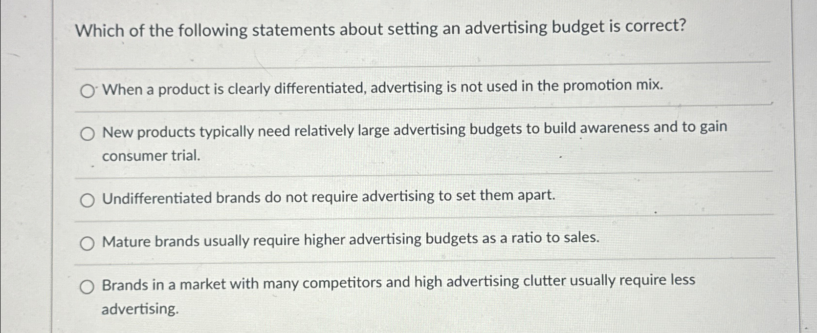 Solved Which of the following statements about setting an | Chegg.com