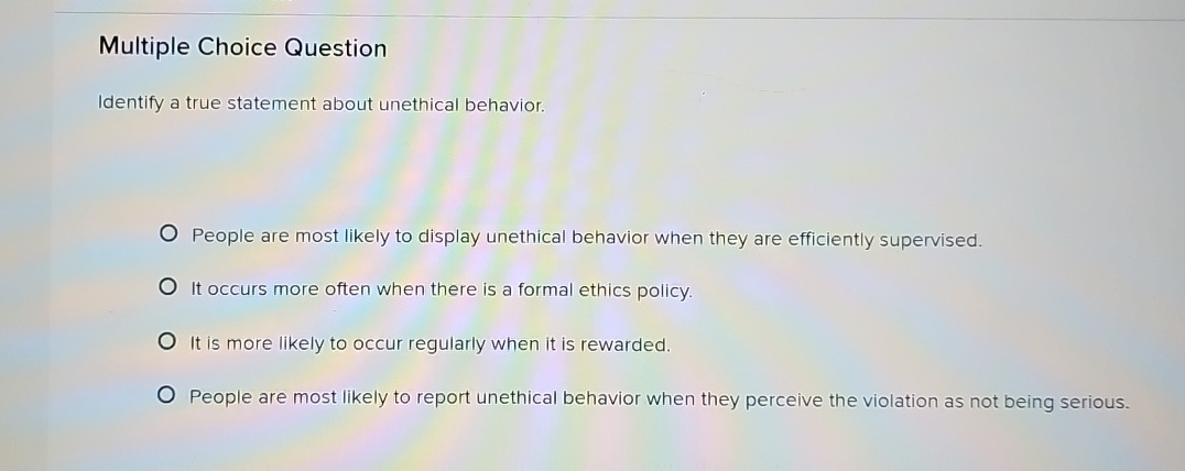 Solved Multiple Choice QuestionIdentify a true statement | Chegg.com