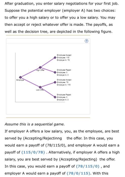 Solved After Graduation You Enter Salary Negotiations For Chegg