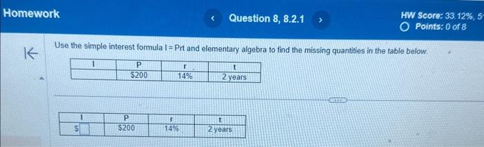 Solved Use the simple interest formula I= Prt and elementary | Chegg.com