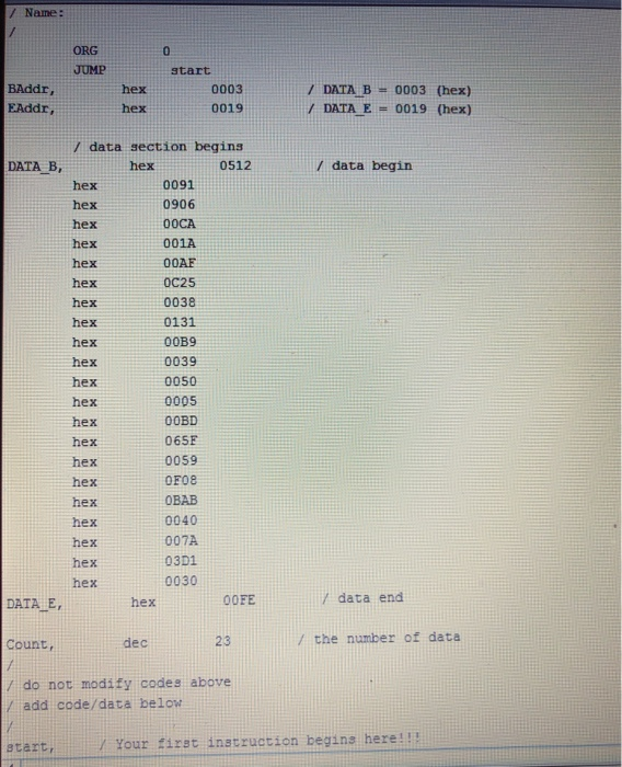 MARIE SIMULATOR CHALLENGE:Write the MARIE assembly | Chegg.com