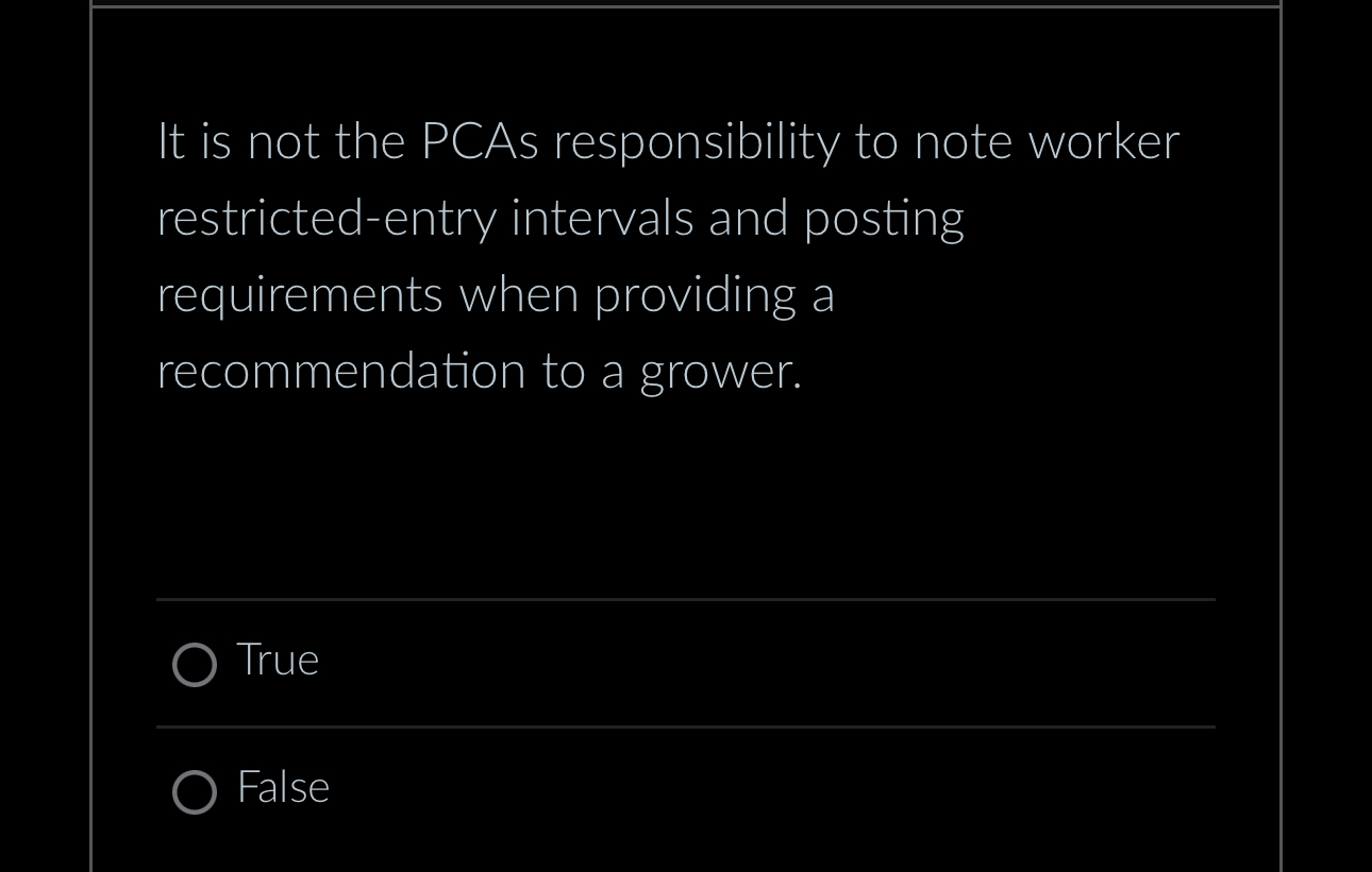 Solved It is not the Pest Control Adviser (PCAs) | Chegg.com