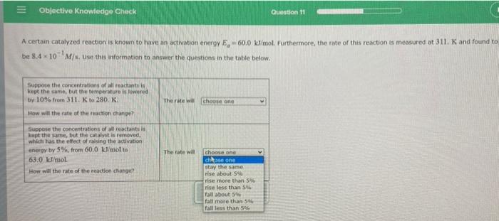 Solved = Objective Knowledge Check Question 11 A certain | Chegg.com