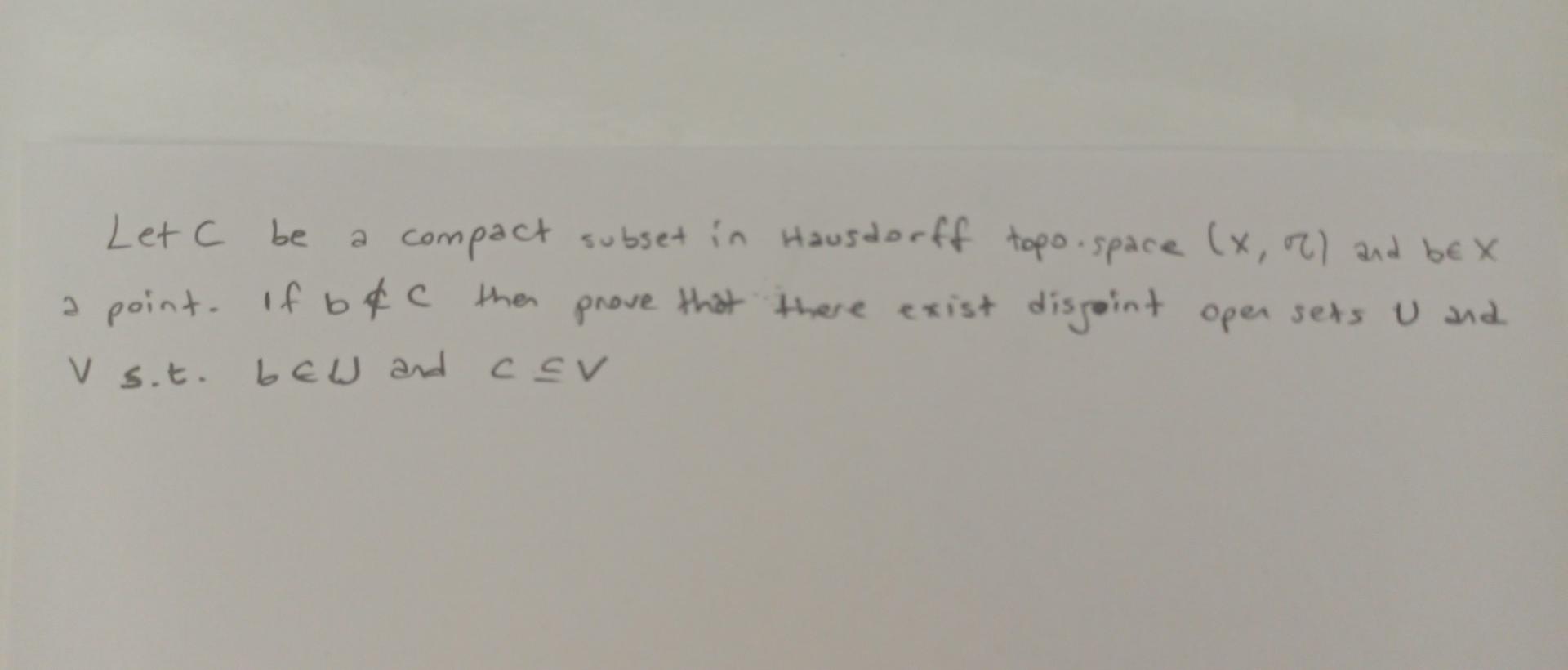 Solved Letc be a compact subset in Hausdorff topo.space | Chegg.com