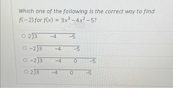 Solved Which one of the following is the correct way to find | Chegg.com