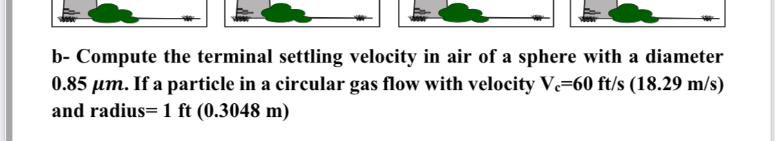 Solved b- ﻿Compute the terminal settling velocity in air of | Chegg.com