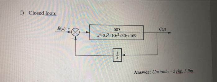 Solved 1. For the following system: i) Build the Routh table | Chegg.com