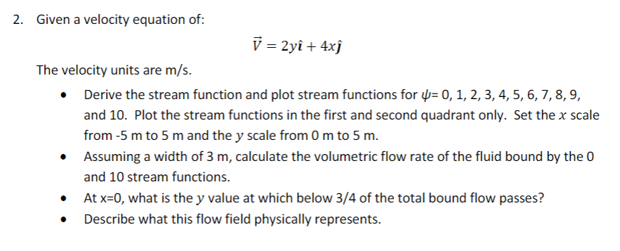 Solved Given a velocity equation | Chegg.com