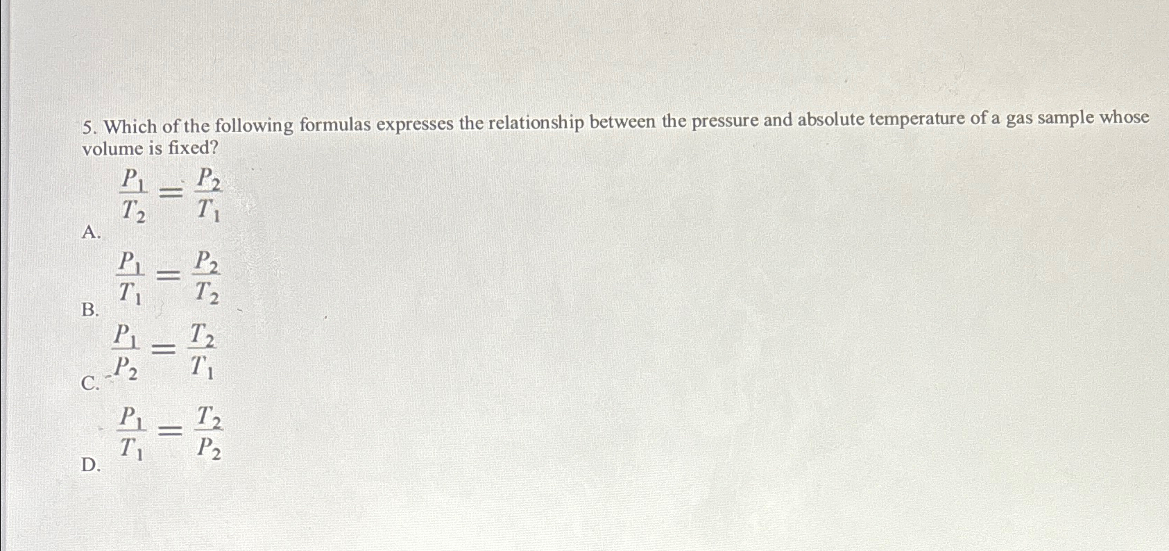 Solved Which of the following formulas expresses the | Chegg.com