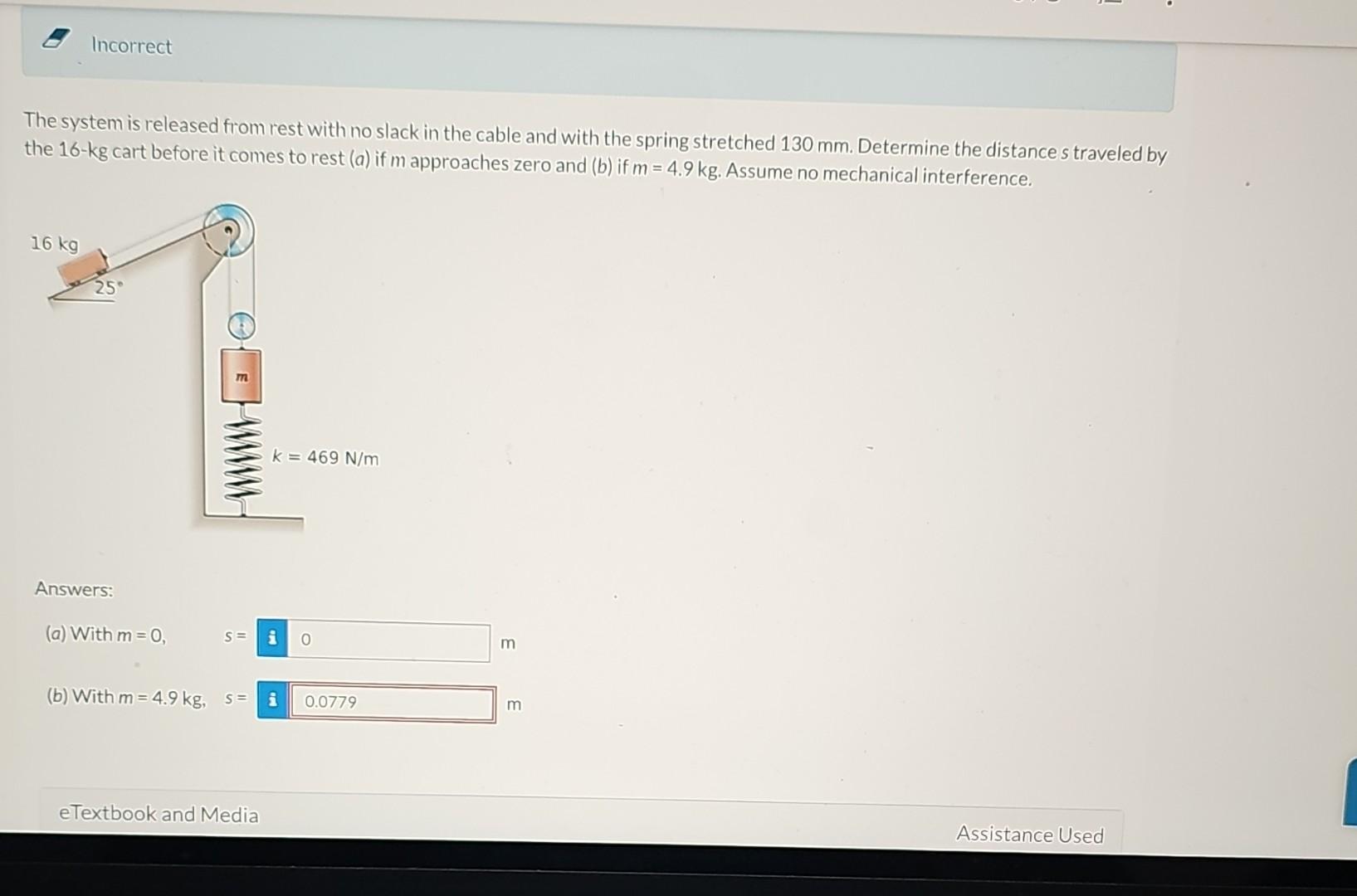 Solved The system is released from rest with no slack in the | Chegg.com