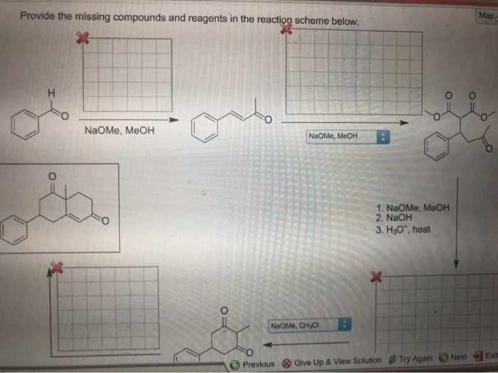 Solved Provide the missing compounds and reagents in the | Chegg.com