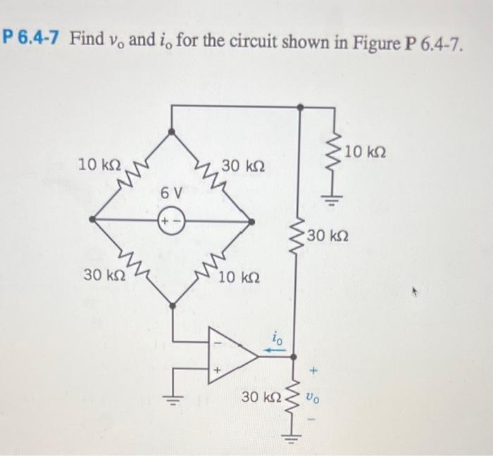 Solved P 6.4-7 Find vo and io for the circuit shown in | Chegg.com