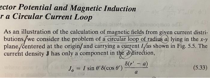 Solved ctor Potential and Magnetic Induction r a Circular | Chegg.com