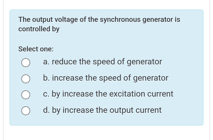 Solved The output voltage of the synchronous generator is | Chegg.com