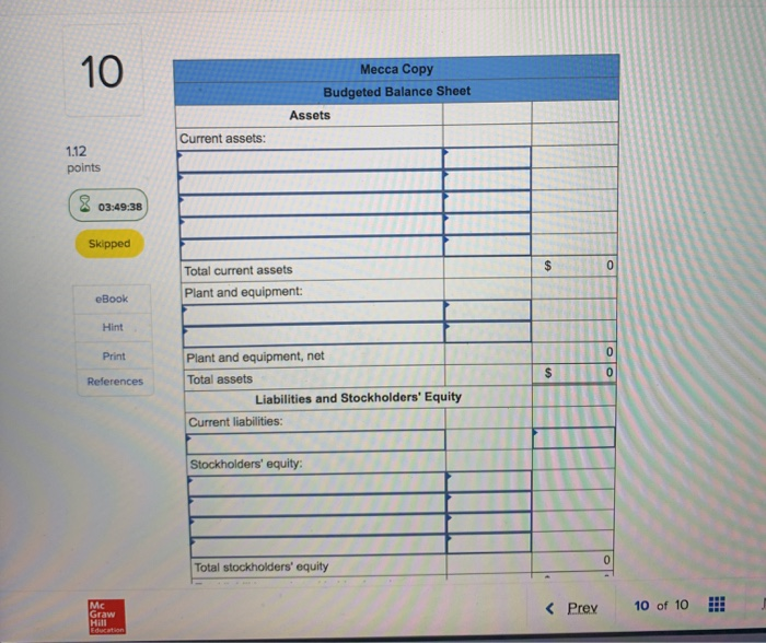 Solved 10 Exercise 8-9 (Static) Budgeted Balance Sheet | Chegg.com Solved 10 Exercise 8-9 (Static) Budgeted Balance Sheet | Chegg.com