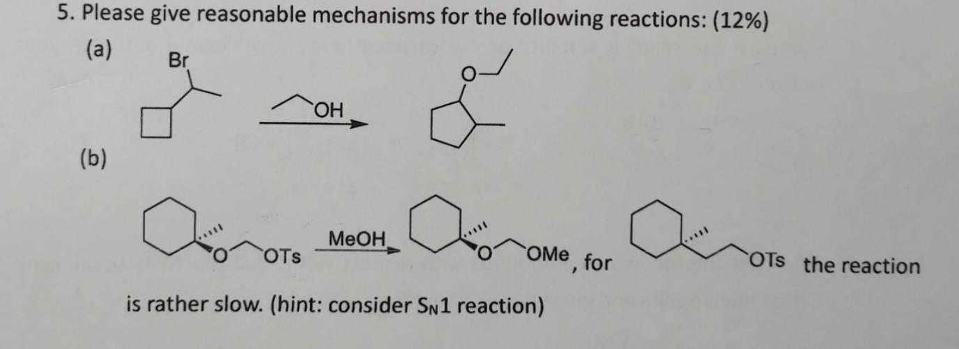 Solved Please !DRAW! reasonable mechanisms for the following | Chegg.com
