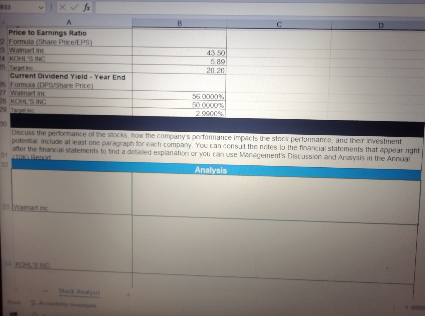 Solved Discuss the performance of the stocks, how the | Chegg.com