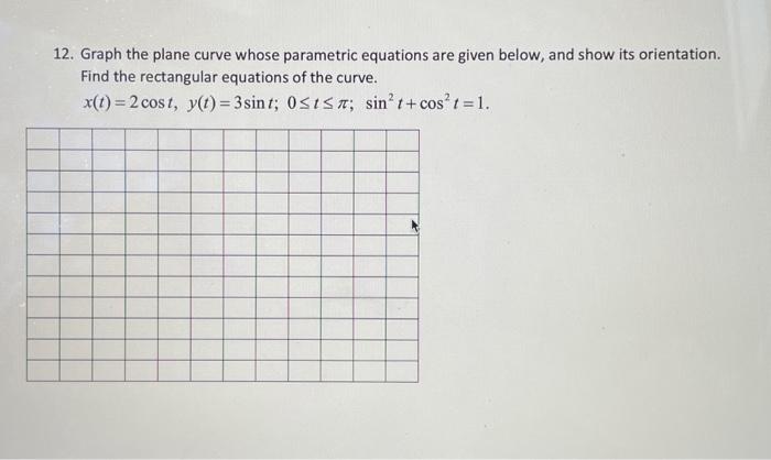 Solved 12. Graph the plane curve whose parametric equations | Chegg.com