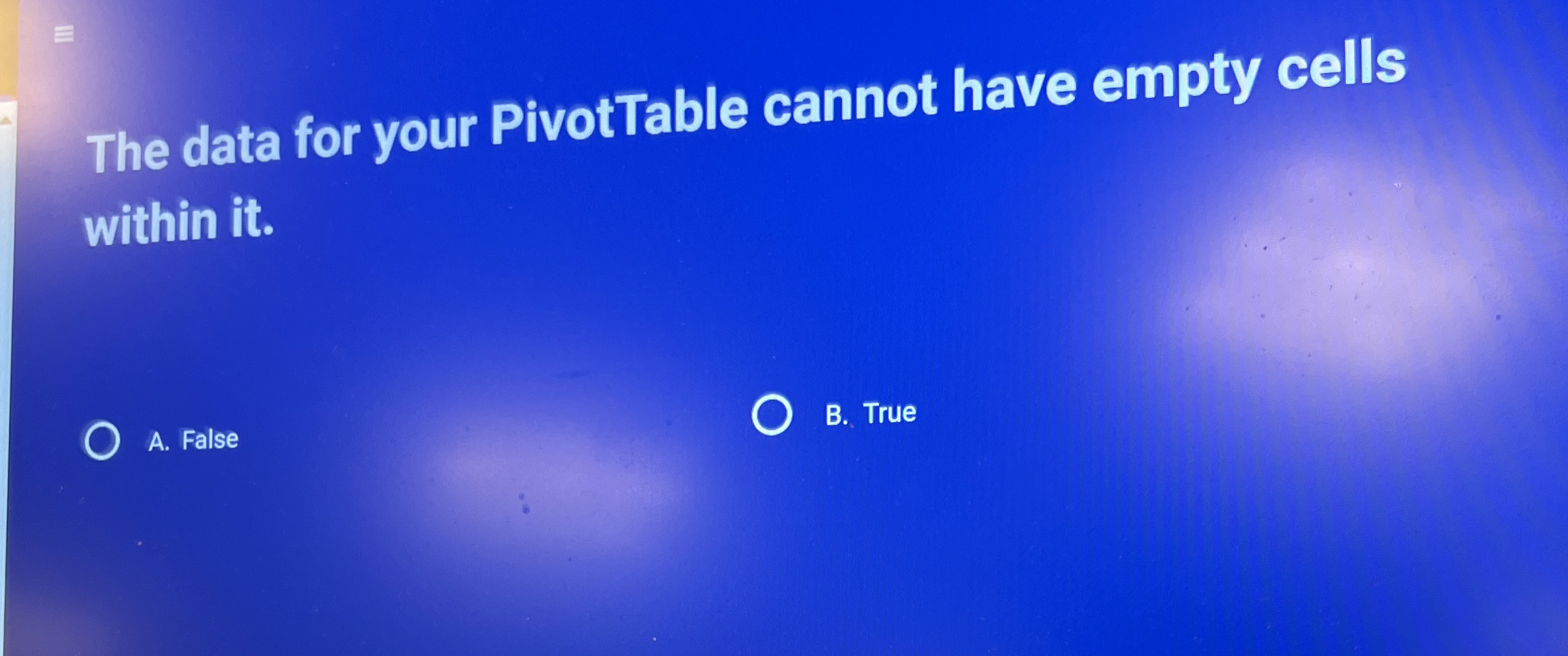 Solved The data for your PivotTable cannot have empty cells | Chegg.com