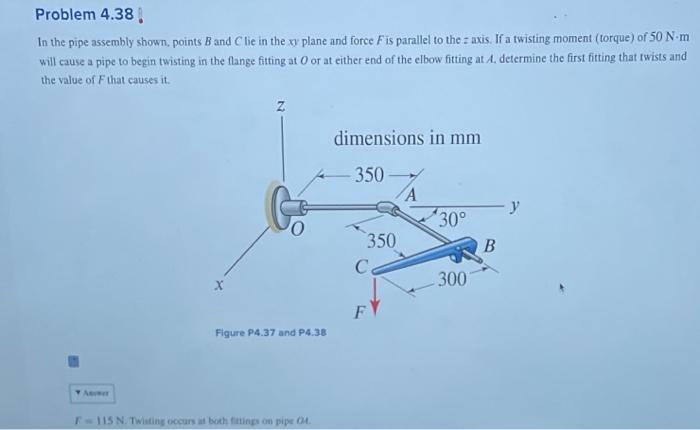 Solved In the pipe assembly shown, points B and C lie in the | Chegg.com